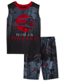 Boys Sleeveless 'Ninja Master' Pajamas | The Children's Place CA - BLACK