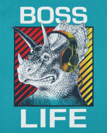 Boys Short Sleeve 'Boss Life' Dino Graphic Tee | The Children's Place ...