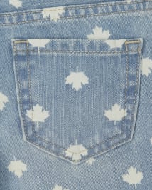 Girls Canada Day Maple Leaf Denim Shortie Shorts | The Children's Place ...