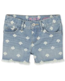 Girls Canada Day Maple Leaf Denim Shortie Shorts | The Children's Place ...