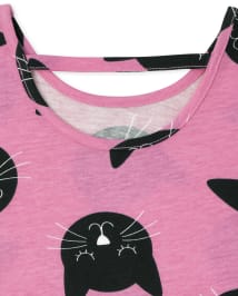 Toddler Girls Long Sleeve Leopard And Cat Print Knit Skater Dress 2 ...