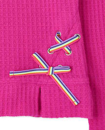 Girls Long Sleeve Rainbow Lace Up Lightweight Sweater Top | The ...