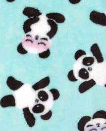 Baby And Toddler Girls Long Sleeve Panda Fleece Footed One Piece ...