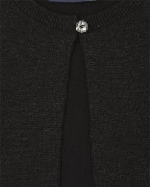 Girls Long Sleeve Metallic Cardigan | The Children's Place CA - BLACK