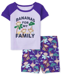 Baby And Toddler Girls Short Raglan Sleeve 'Bananas For My Family ...