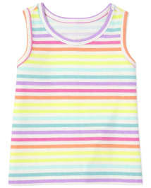 Baby And Toddler Girls Sleeveless Rainbow Striped Ribbed Tank Top | The ...
