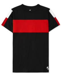 Boys Mix And Match Short Sleeve Colorblock Performance Top - BLACK ...