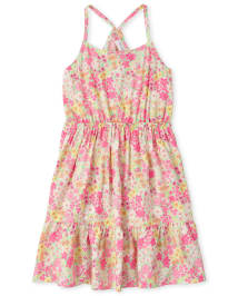 Girls Floral Woven Ruffle Dress | The Children's Place CA - SIMPLYWHT