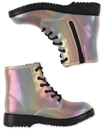 Girls Rainbow Lace Up Booties | The Children's Place CA - MULTI CLR
