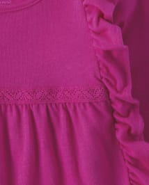 Toddler Girls Long Sleeve Ruffle Empire Top And Floral Print Ruffle ...