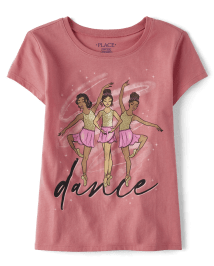 Girls Short Sleeve Dance Graphic Tee | The Children's Place CA - ROSE ...