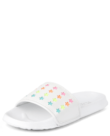 Girls Rainbow Star Slides | The Children's Place - WHITE