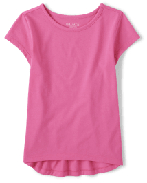 Girls Short Sleeve High Low Basic Layering Tee | The Children's Place ...
