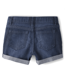 Girls Roll Cuff Shortie Jean Shorts | The Children's Place CA - HOLLY WASH