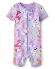 Baby And Toddler Girls Short Sleeve Numbers Print Snug Fit Cotton One ...