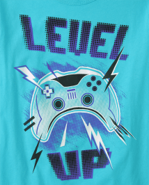 Boys Short Sleeve Level Up Graphic Tee | The Children's Place - BLUE ATOLL