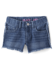 Girls Distressed Shortie Jean Shorts | The Children's Place - RUBY WASH