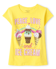 Girls Short Sleeve Ice Cream Graphic Tee | The Children's Place - ASPEN ...