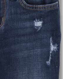 Girls Distressed Roll Cuff Straight Jeans | The Children's Place CA ...