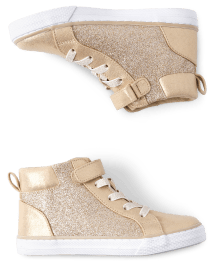 Girls Glitter Faux Leather Hi Top Sneakers | The Children's Place CA ...