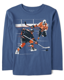 Boys Long Sleeve Hockey Graphic Tee | The Children's Place CA - BLUE ...