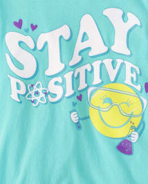 Girls Short Sleeve Stay Positive Graphic Tee | The Children's Place CA ...