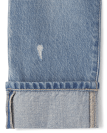 Girls Distressed Roll Cuff Wide Leg Jeans | The Children's Place CA ...
