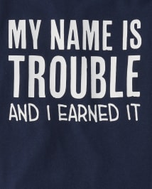 Baby And Toddler Boys Short Sleeve Name Is Trouble Graphic Tee | The ...