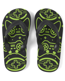 Boys Gamer Flip Flops | The Children's Place CA - BLACK