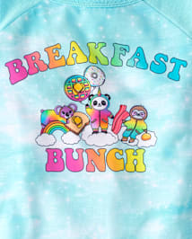 Girls Long Raglan Sleeve Breakfast Bunch Pajamas - TIME FOR TEAL | The ...