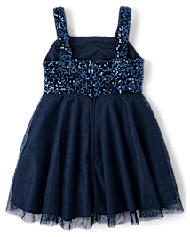 Girls Sleeveless Sequin Mesh Fit & Flare Dress - TIDAL | The Children's ...