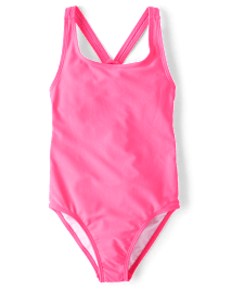 Girls Sleeveless Cut-Out One Piece Swimsuit - PINK | The Children's ...
