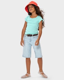 Girls Denim Jorts - BLUE | The Children's Place CA
