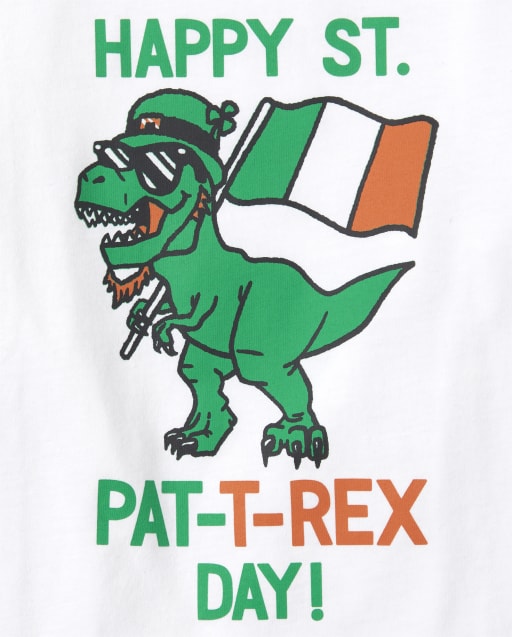 Baby And Toddler Boys Short Sleeve 'Happy St Pat T Rex Day' Dino ...