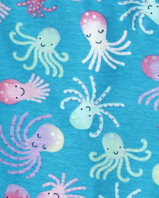 Baby And Toddler Girls Short Sleeve 'I Love Daddy This Much' Octopus ...