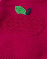 Girls Long Sleeve Crochet Apple Sweater - Candy Apple - RED | Gymboree