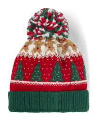 Boys Gingerbread Fairisle Pom Pom Hat - Gingerbread House - MULTI ...