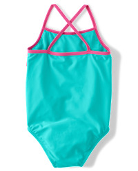 Girls Sleeveless Rainbow Tiered One Piece Swimsuit - Splish-Splash ...