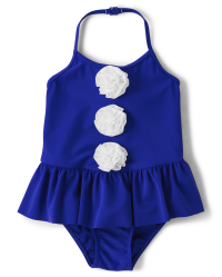 Girls Sleeveless Floral Ruffle One Piece Swimsuit - Splish-Splash ...