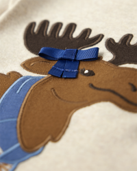 Girls Long Sleeve Embroidered Moose Top - Montana Mountain - TAN | Gymboree