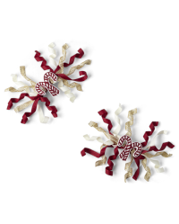 Girls Candy Cane Curly Hair Clips 2-Pack - A Royal Christmas - RED ...