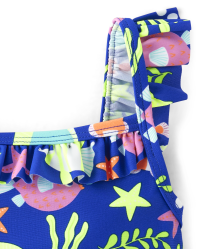 Girls Fish Flutter One Piece Swimsuit - Splish-Splash - BLUE | Gymboree