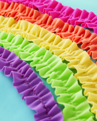 Girls Sleeveless Ruffle Rainbow One Piece Swimsuit - Swim - BLUE ...