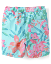 Boys Flower Swim Trunks - Splish-Splash - BLUE | Gymboree