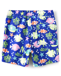 Boys Fish Swim Trunks - Splish-Splash - BLUE | Gymboree