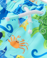 Boys Sea Life Print Swim Trunks - Splish-Splash - BLUE | Gymboree