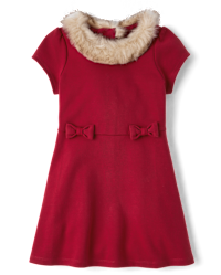Girls Short Sleeve Bow Ponte Dress - All Dressed Up - RED | Gymboree