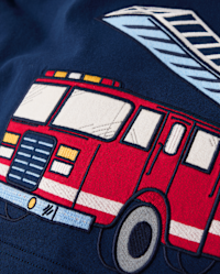 Boys Short Sleeve Embroidered Fire Truck Top - Classroom Cutie - BLUE ...