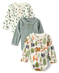 Baby Boys Animal Print Henley Bodysuit 3-Pack - Homegrown by Gymboree ...