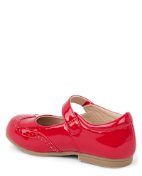 Girls Perforated Faux Patent Leather Ballet Flats - Classroom Cutie ...